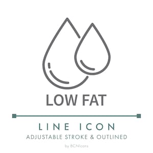 Low Fat Line Icon SVG, Minimalist Low Calories Natural Food & Cosmetics ...
