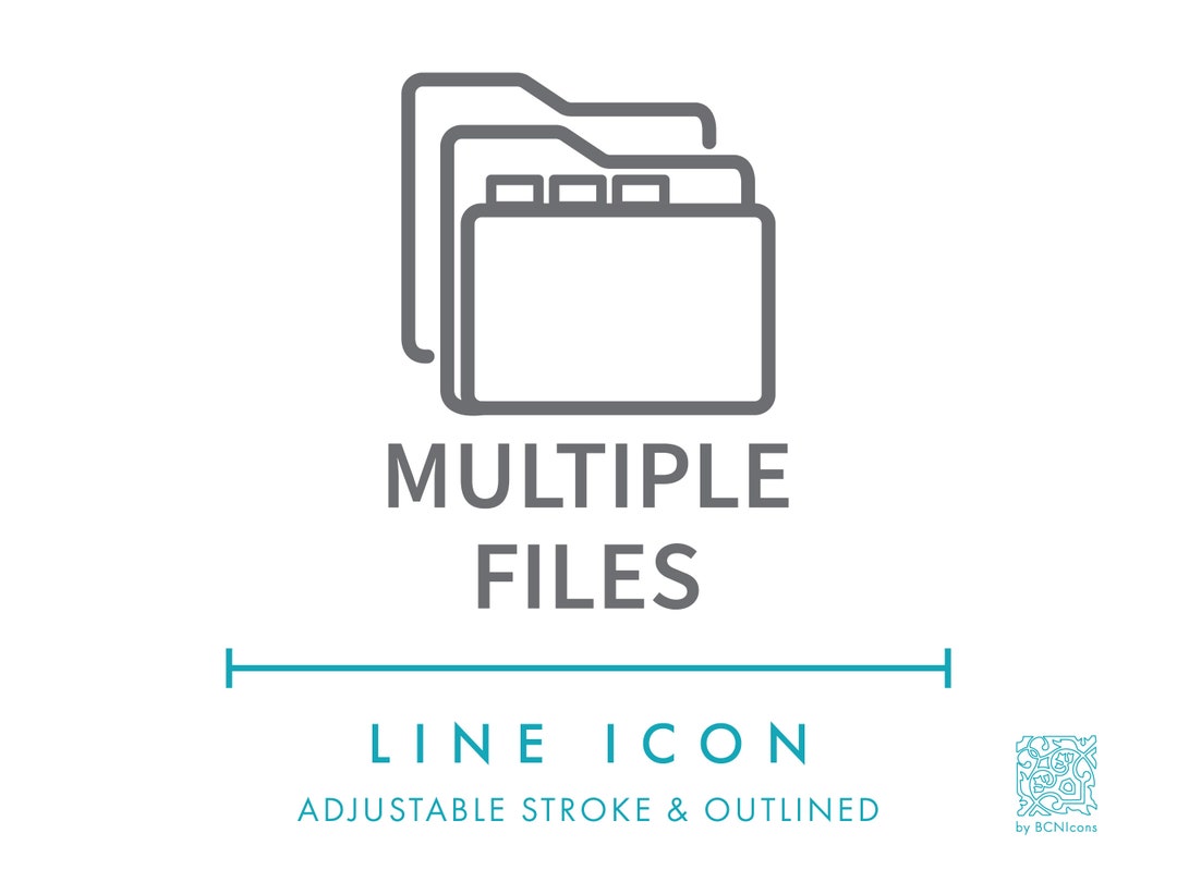 Multiple Files Ecommerce Line Icon SVG, Minimalist Digital Files ...