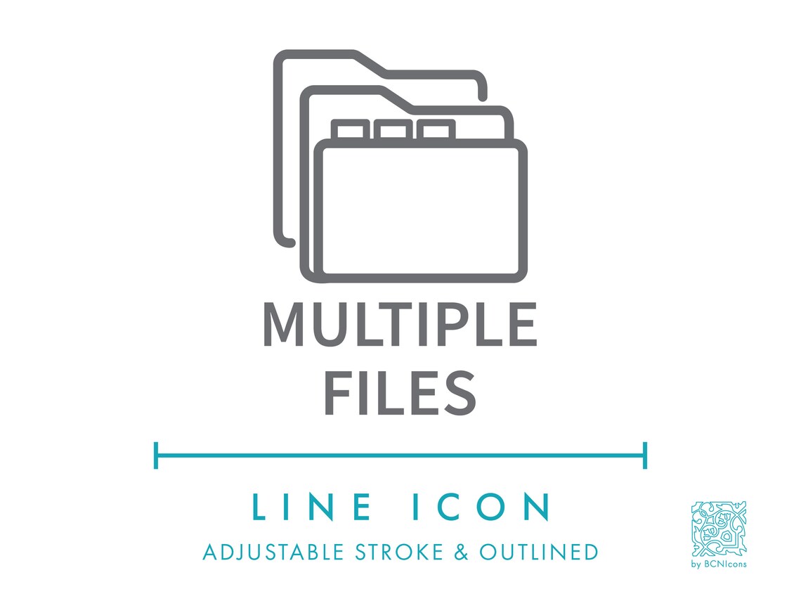 Multiple Files Ecommerce Line Icon SVG Minimalist Digital - Etsy