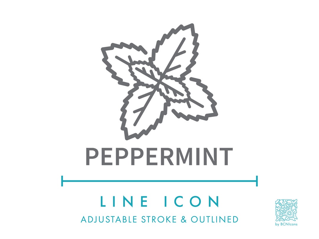 Peppermint Fragrance Line Icon SVG, Peppermint Flavor Food Clipart PNG ...