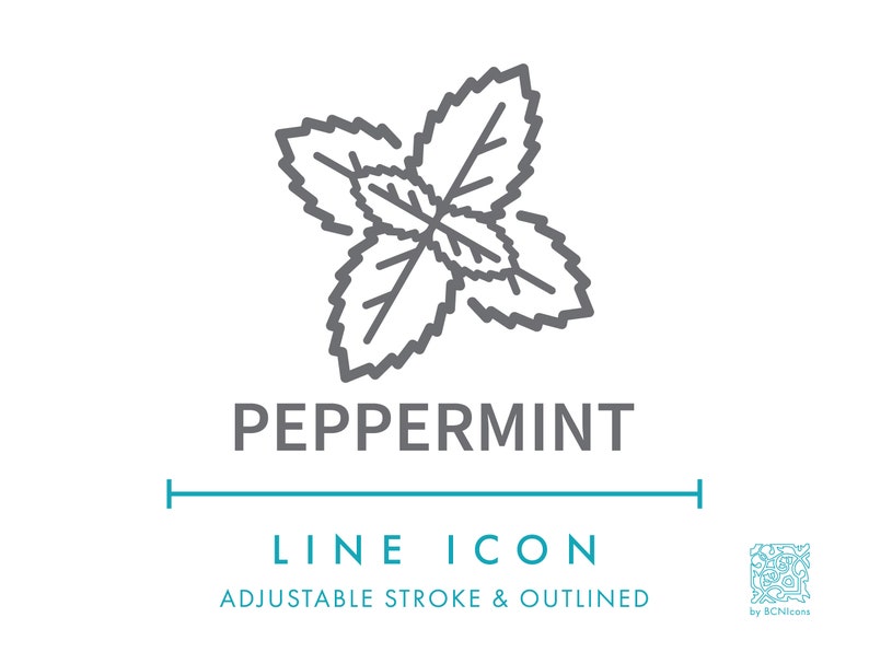 Peppermint Fragrance Line Icon SVG, Peppermint Flavor Food Clipart PNG ...