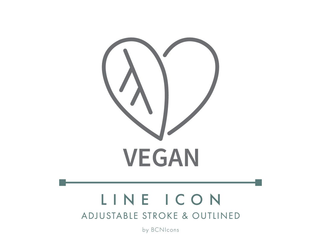 Vegan Line Icon SVG, Minimalist Plant Based Natural Food & Cosmetics ...