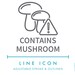 Contains Mushroom Line Icon SVG, Minimalist Allergy Warning Food ...