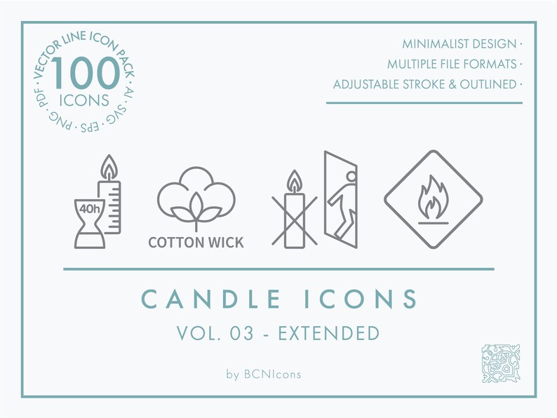 EXTENDED PACK: Candle Making Symbols Line Icons Vol. 03 SVG - Etsy