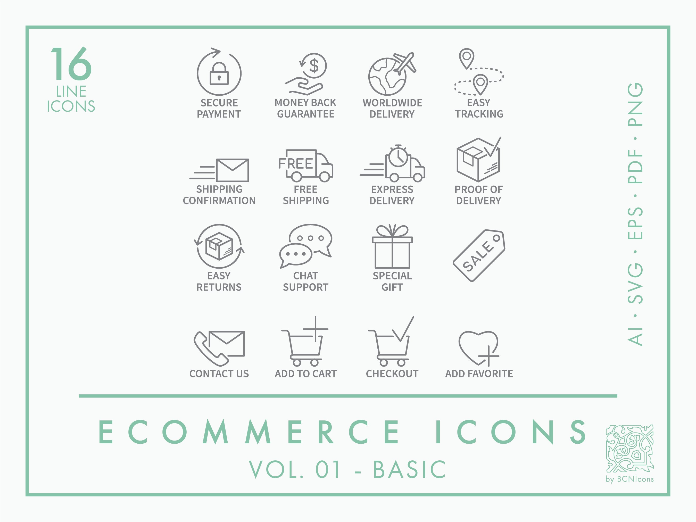 Ecommerce Symbols Vol. 01 Basic Icon Pack SVG Minimalist - Etsy