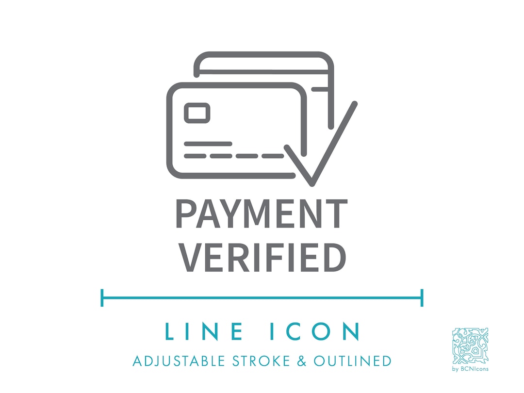 Payment Verified Ecommerce Line Icon SVG, Web Shop Credit Card Payment ...