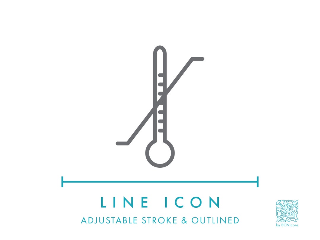 Temperature Limitation Line Icon SVG, Minimalist Heat Sensitive Product ...