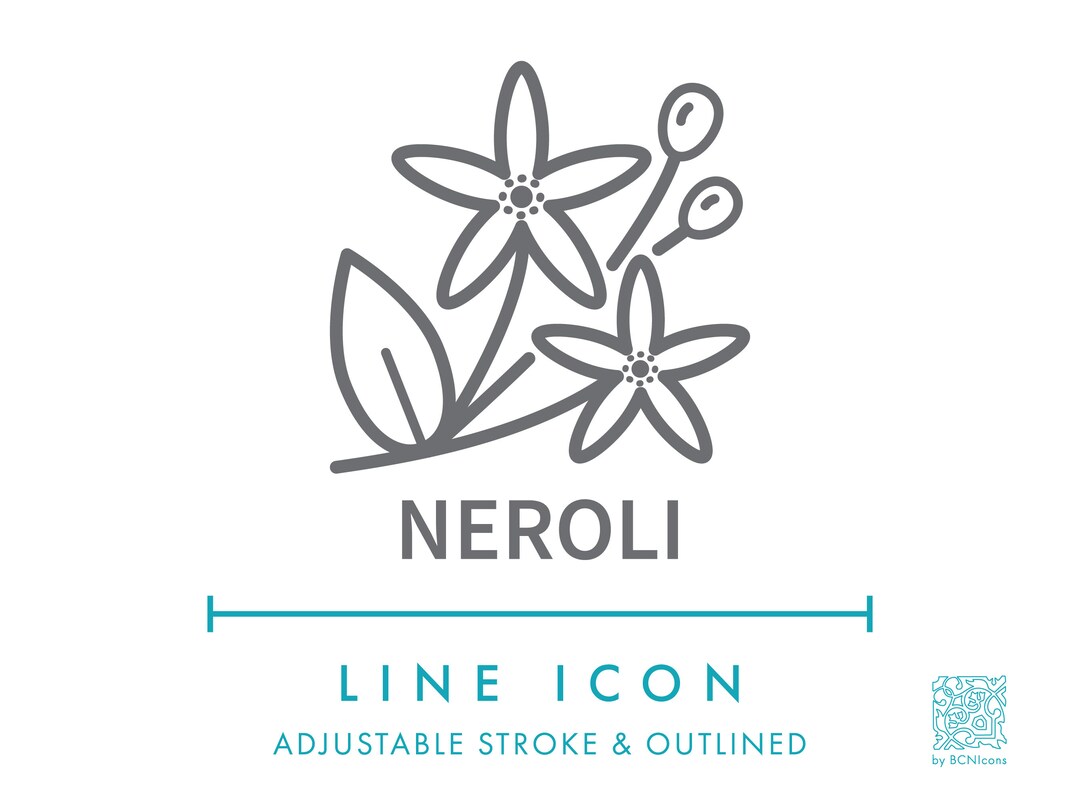 Neroli Flower Fragrance Candle Making Line Icon SVG, Neroli Scent Wax ...