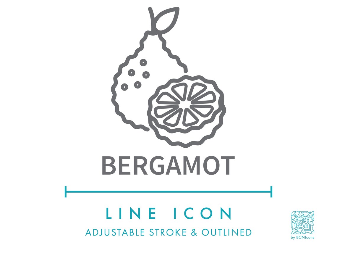 Bergamot Fruit Fragrance Line Icon SVG, Bergamot Flavor Food Clipart ...
