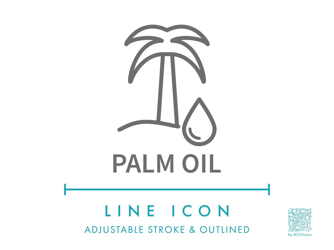 Palm Oil Line Icon SVG, Plant Oil Natural Food & Cosmetics Packaging ...