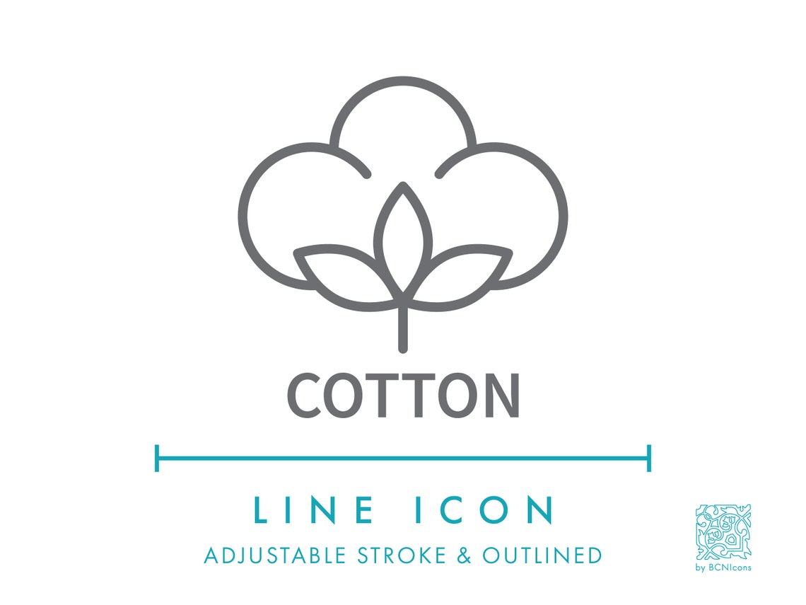 Cotton Textile Line Icon SVG, Minimalist Fabric Fiber Clip Art PNG ...