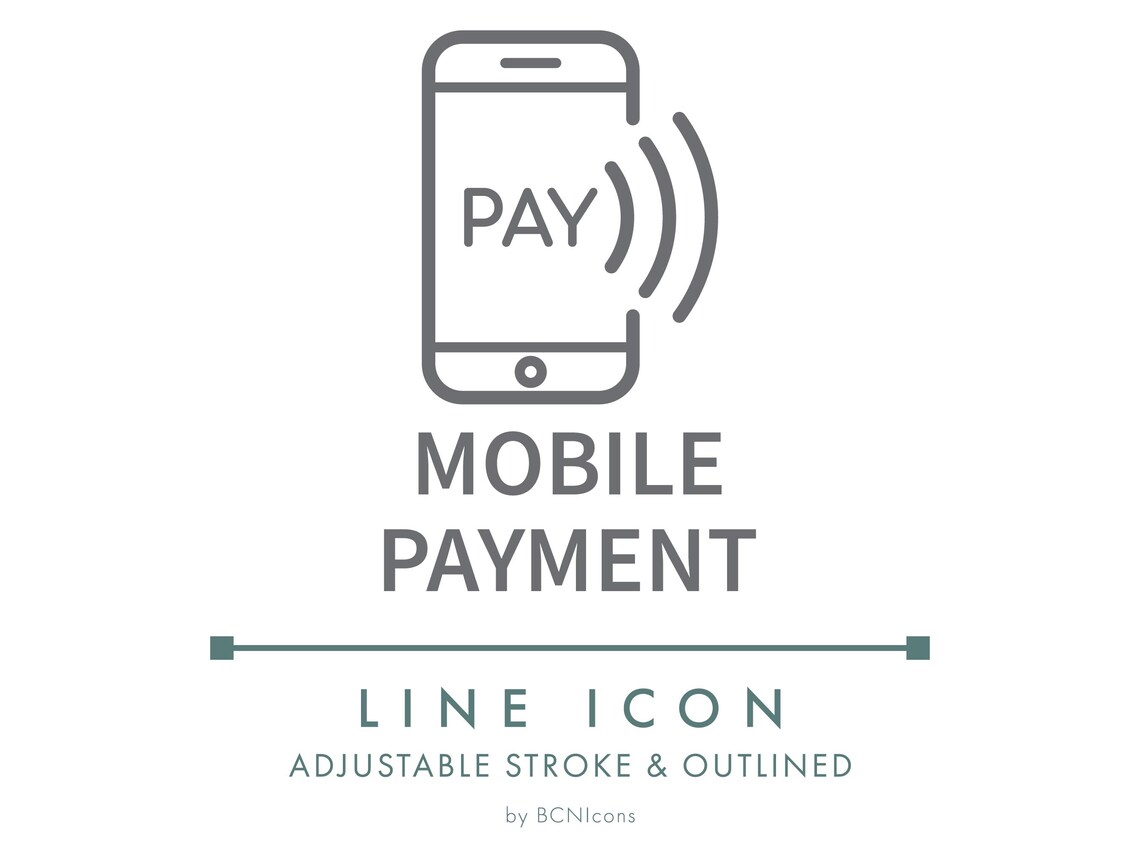 Mobile Payment Contactless Ecommerce Line Icon SVG, Minimalist App ...