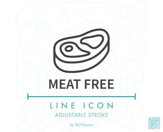 Meat Free Line Icon SVG Minimalist Vegetarian Food Allergens - Etsy