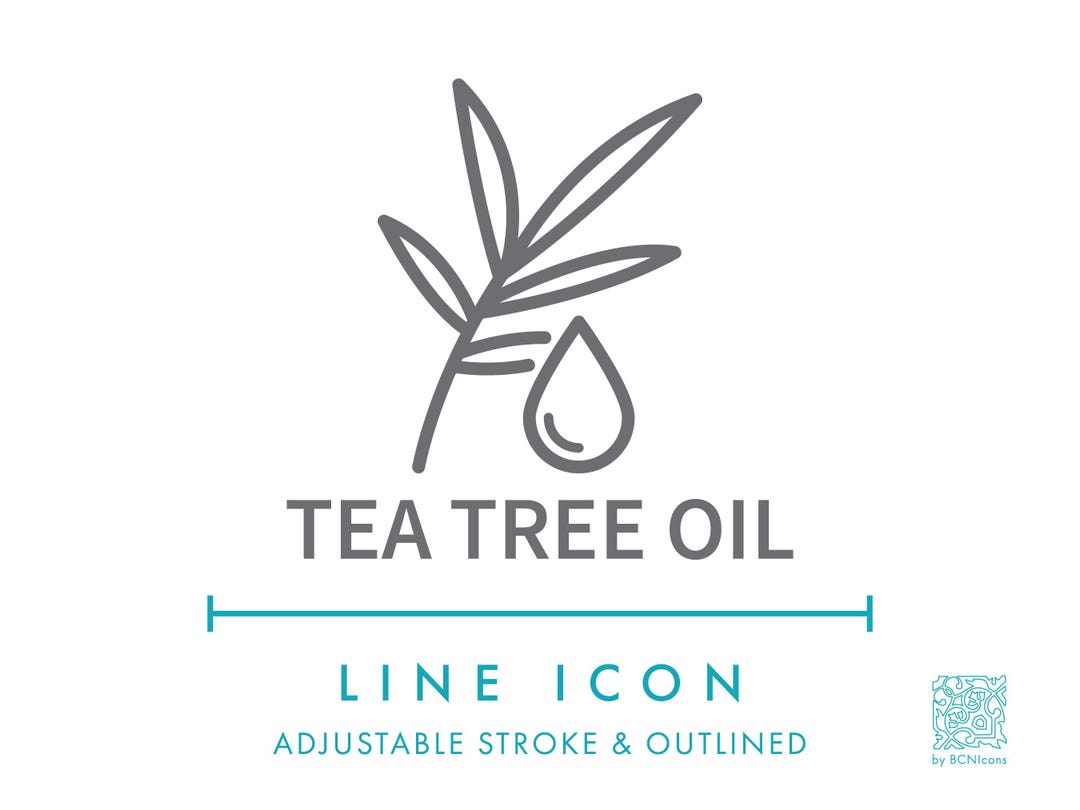Tea Tree Oil Line Icon SVG, Plant Oil Cosmetics Packaging Vector Icon ...