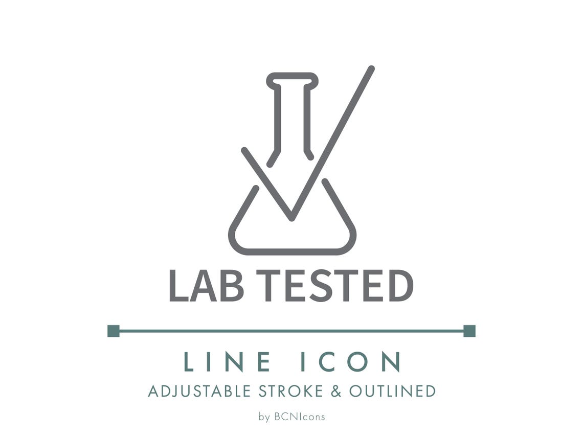 Lab Tested Line Icon SVG, Minimalist Certified Skincare Cosmetics ...