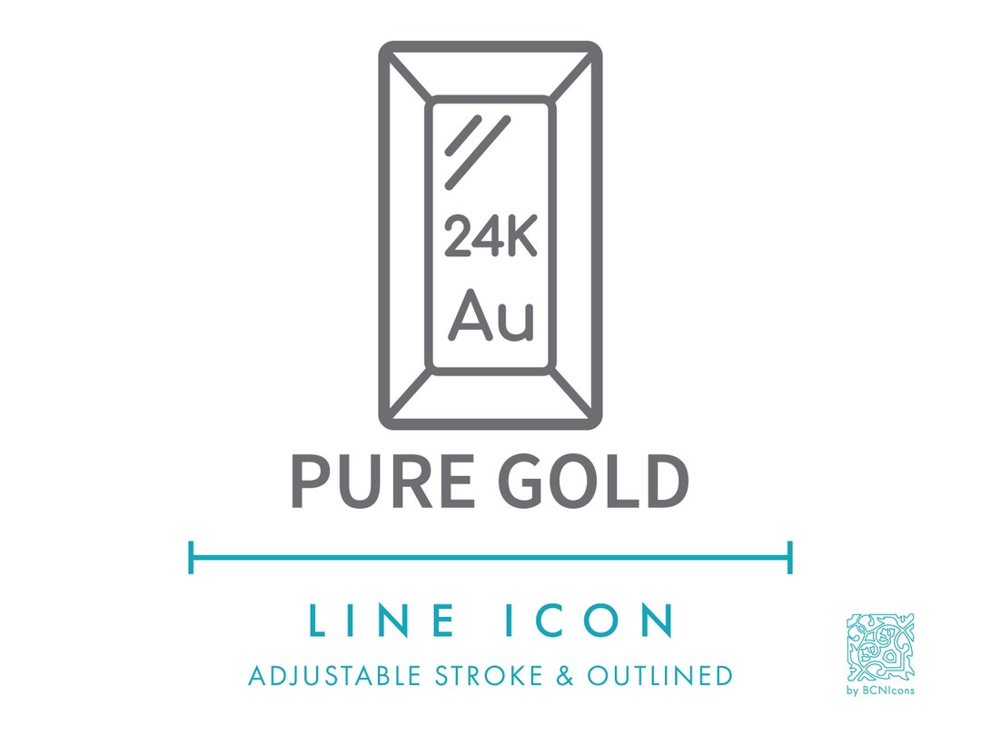 Pure Gold 24K Jewelry Line Icon SVG, Minimalist Luxury Earrings ...