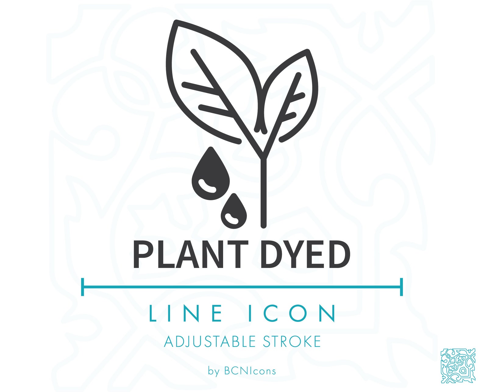 Plant Dyed Symbol Line Icon SVG Minimalist Eco Friendly | Etsy