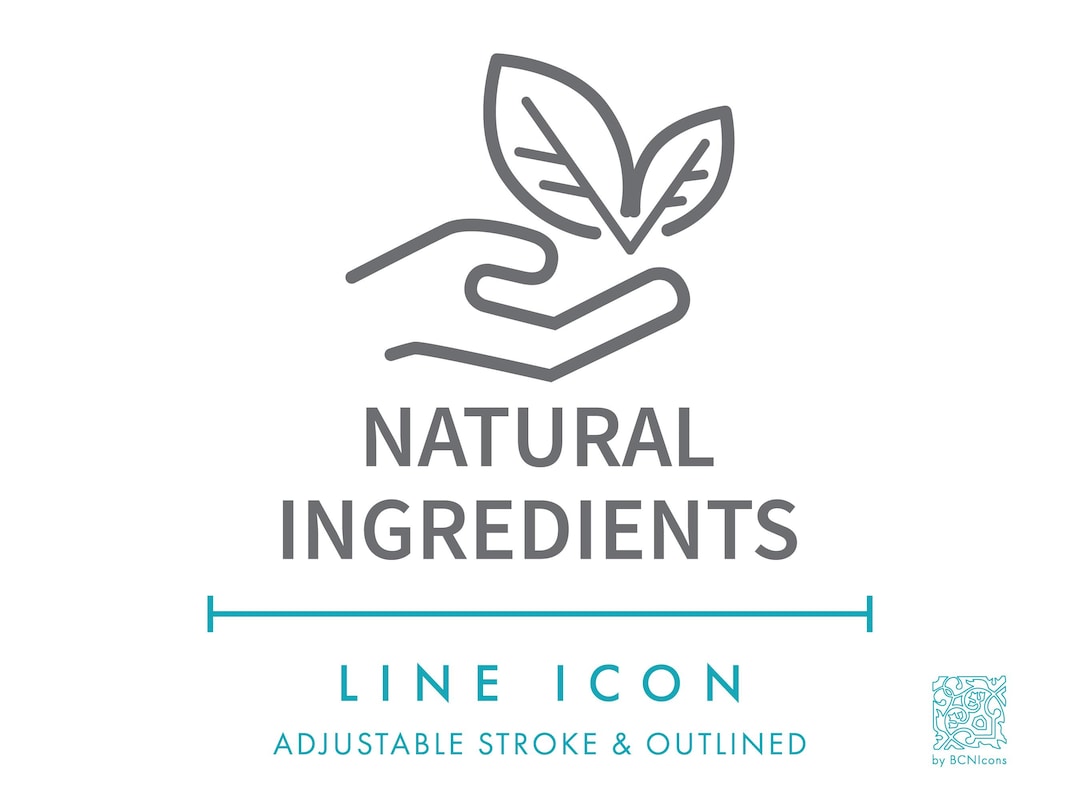Natural Ingredients Line Icon SVG, Minimalist Natural Food and Beverage ...