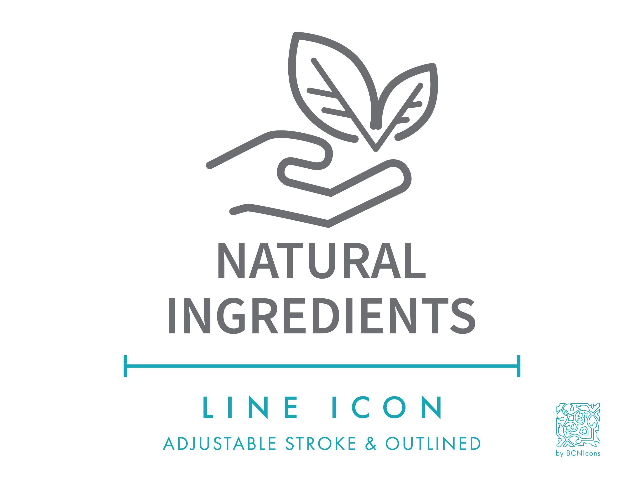 Natural Ingredients Line Icon SVG, Minimalist Natural Food and Beverage ...