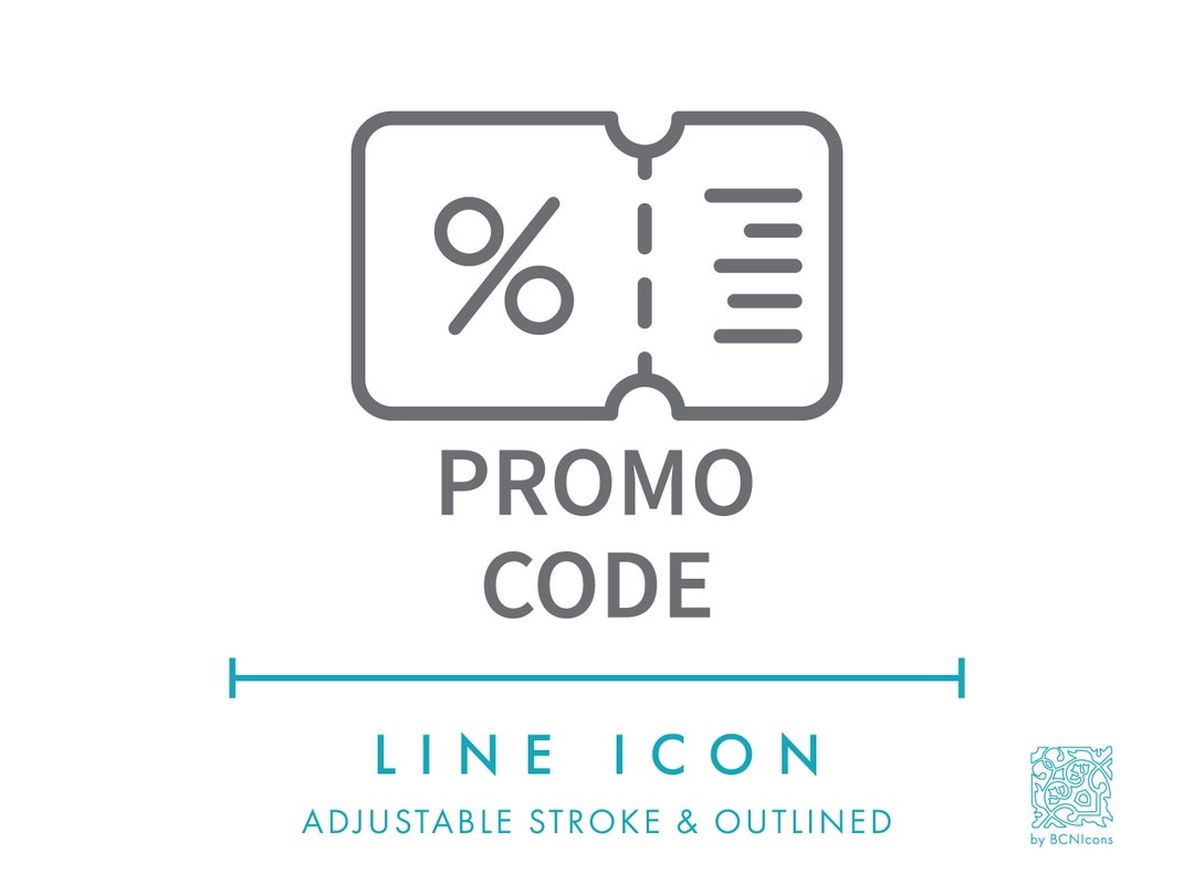 Promo Code Ecommerce Line Icon SVG Minimalist Shop Coupon Etsy Promo Code Ecommerce Line Icon SVG Minimalist Shop Coupon Etsy