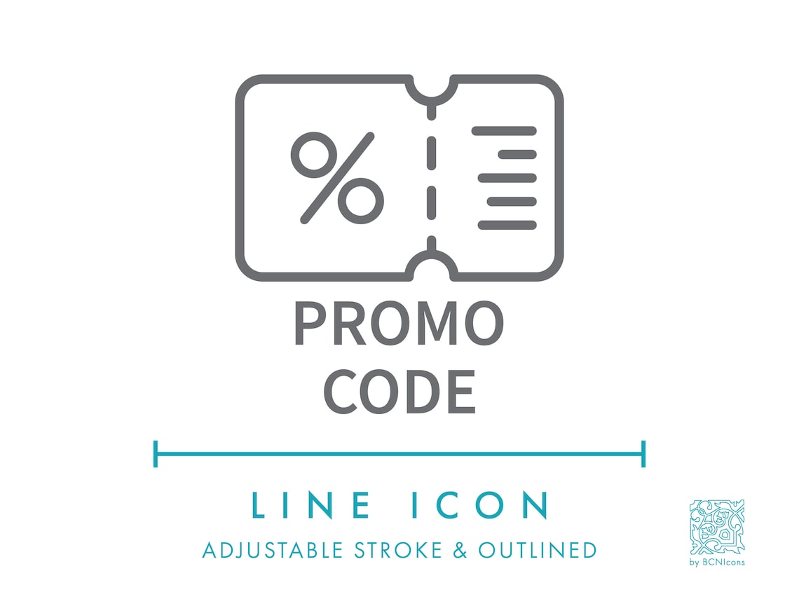 Promo Code Ecommerce Line Icon SVG Minimalist Shop Coupon - Etsy