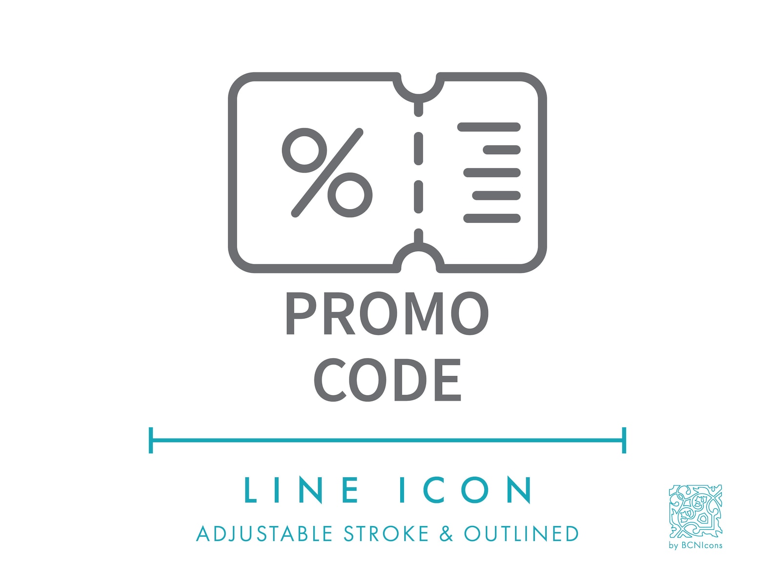 Promo Code Ecommerce Line Icon SVG, Minimalist Shop Coupon Code Icon ...