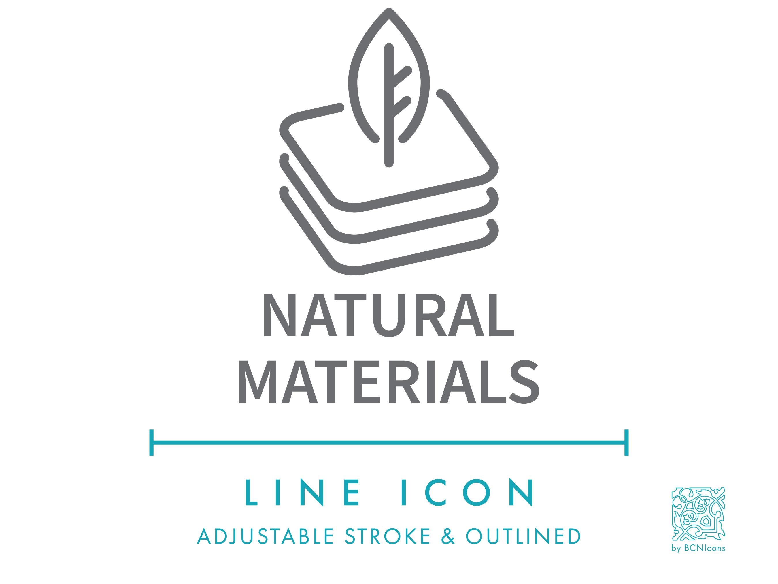 Natural Materials Line Icon SVG, Minimalist Sustainable Product Type ...