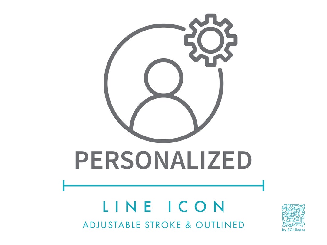 Personalized Line Icon SVG, Minimalist Custom Made Unique Handmade ...