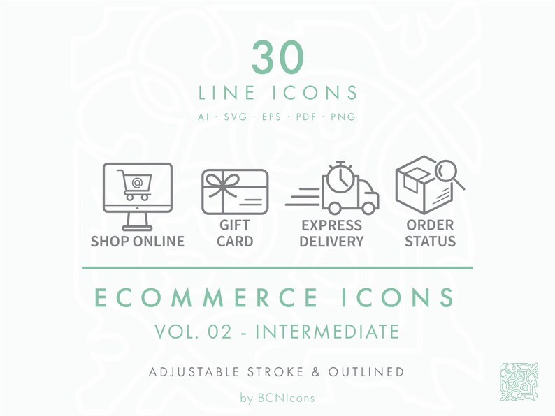 INTERMEDIATE PACK: Ecommerce Symbols Vol. 02 Pack SVG, Minimalist ...