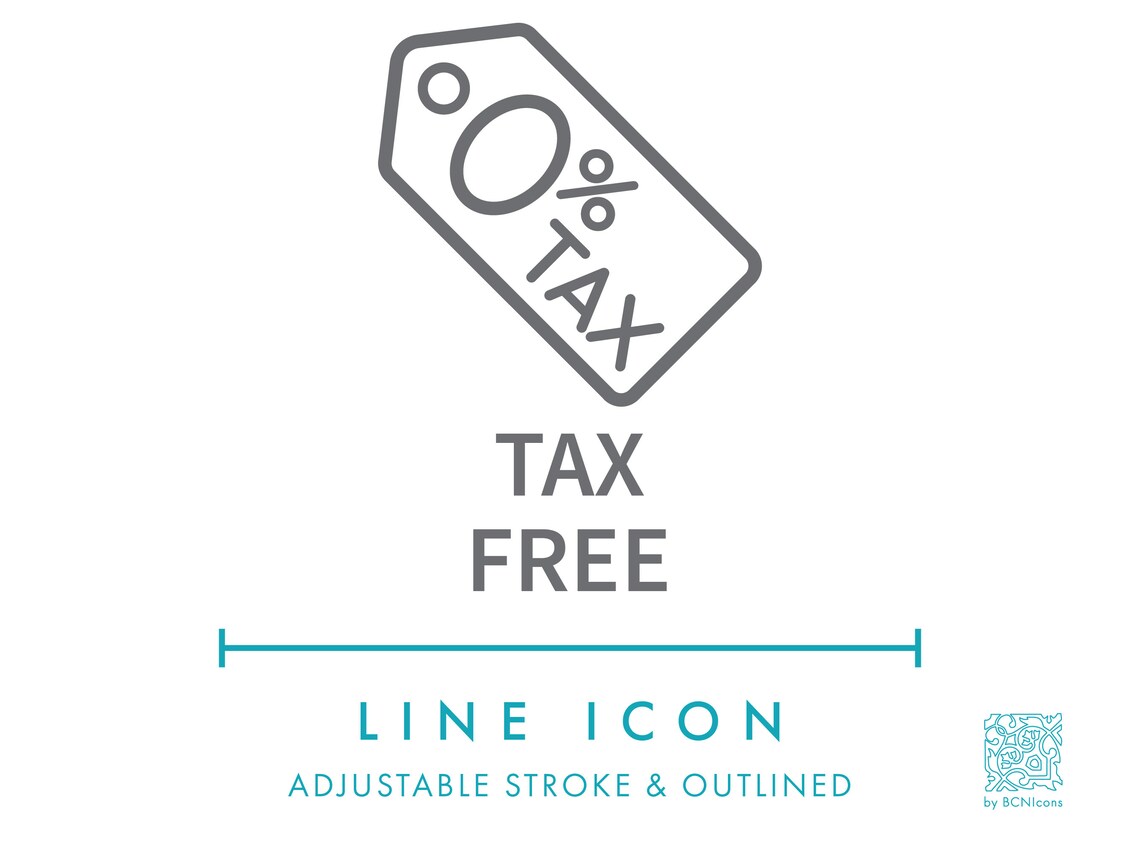 Tax Free Ecommerce Line Icon SVG Minimalist Online Store - Etsy