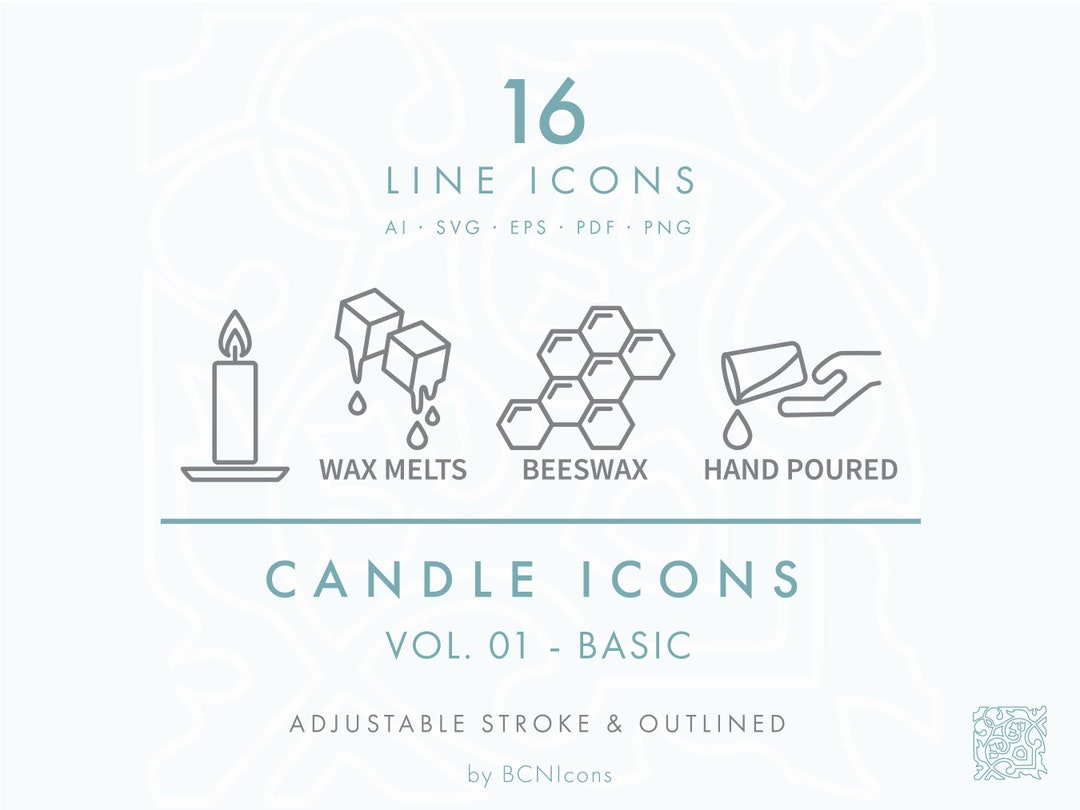 BASIC PACK: Candle Making Symbols Line Icons Pack Vol. 01 SVG - Etsy