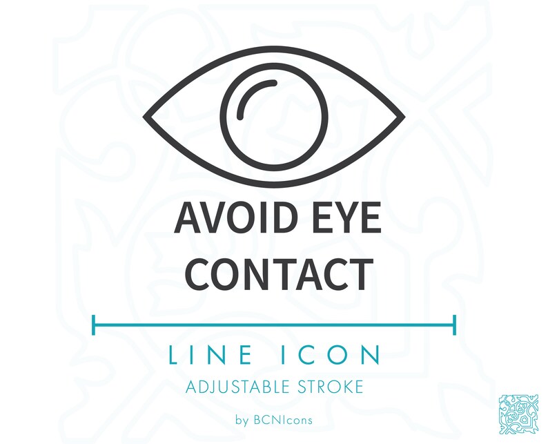 Avoid Eye Contact Line Icon SVG Minimalist Cosmetics | Etsy