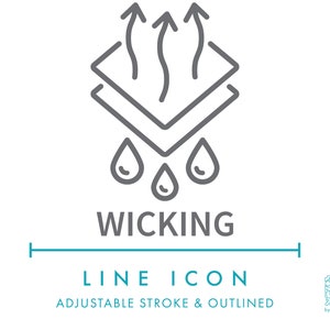 Wicking Textile Material Line Icon SVG, Minimalist Moisture Resistant ...