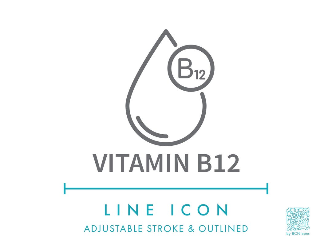 Vitamin B12 Line Icon SVG, Folate Vitamin B Complex Source Antioxidants ...