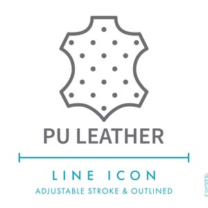 PU Leather Material Line Icon SVG, Minimalist Synthetic Polyurethane ...