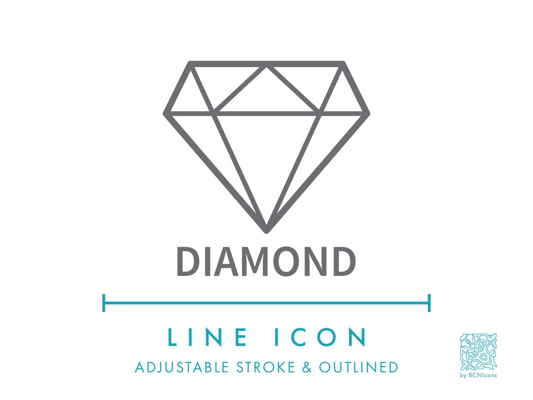 Diamond Jewelry Line Icon SVG, Minimalist Earrings Jewellery Components ...