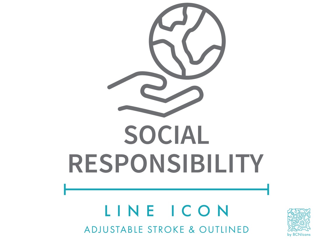 Social Responsibility Line Icon SVG Minimalist Ethical Small - Etsy