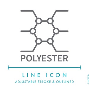 Polyester Fiber Material Line Icon SVG, Minimalist Synthetic Thread ...