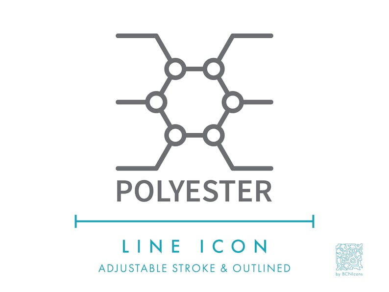 Polyester Fiber Material Line Icon SVG, Minimalist Synthetic Thread ...