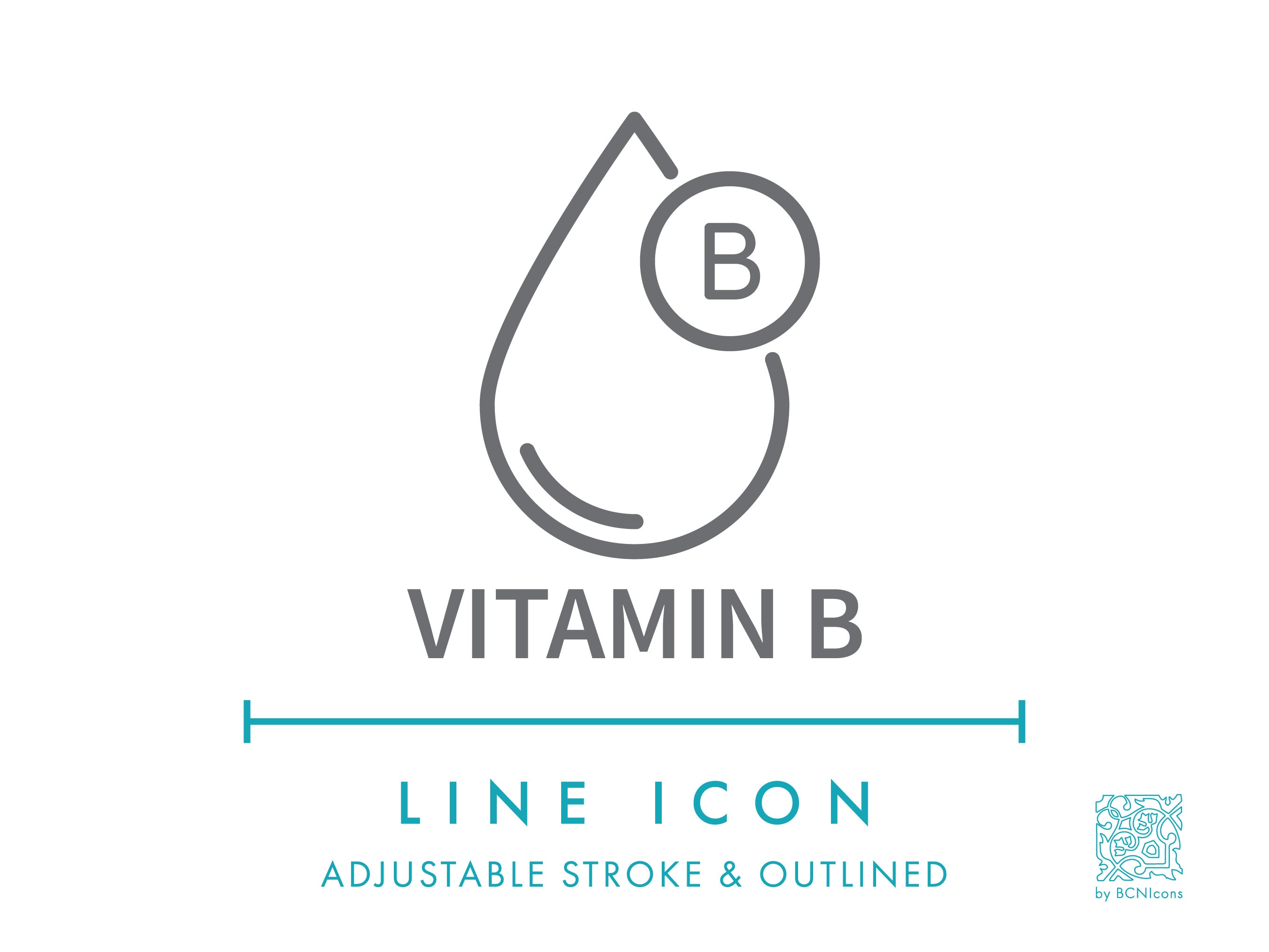 Vitamin B Line Icon SVG, Minimalist Vitamin B Complex Source ...