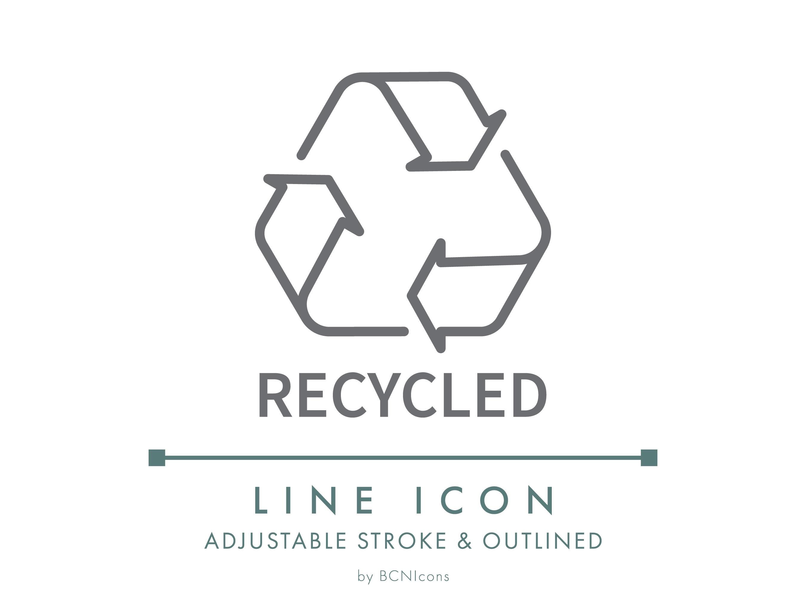 Recycled Materials Line Icon SVG, Minimalist Eco Friendly Recycling ...