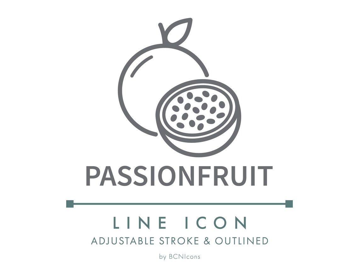 Passionfruit Fragrance Line Icon SVG, Passion Fruit Flavor Food Clipart ...