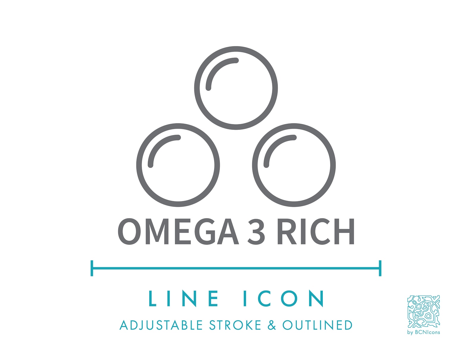 Omega 3 Rich Line Icon SVG, Minimalist High Omega Source Nutrition Food ...