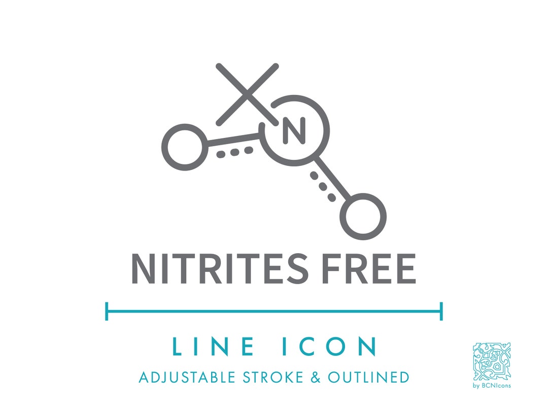 Nitrites Free Line Icon SVG, Eco Friendly Organic Food & Cosmetics ...