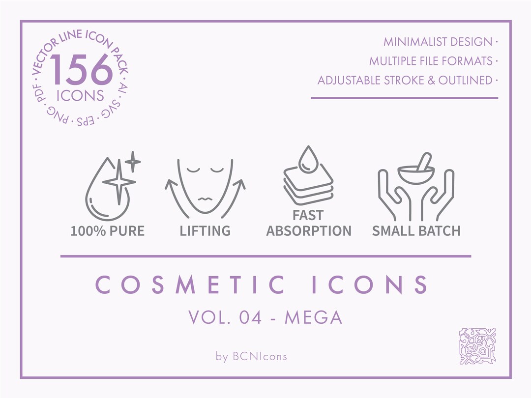 MEGA PACK: Cosmetics Packaging Symbols Vol. 04 Line Icons Set - Etsy