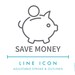 Save Money Ecommerce Line Icon SVG, Minimalist Piggy Bank Discount Icon ...