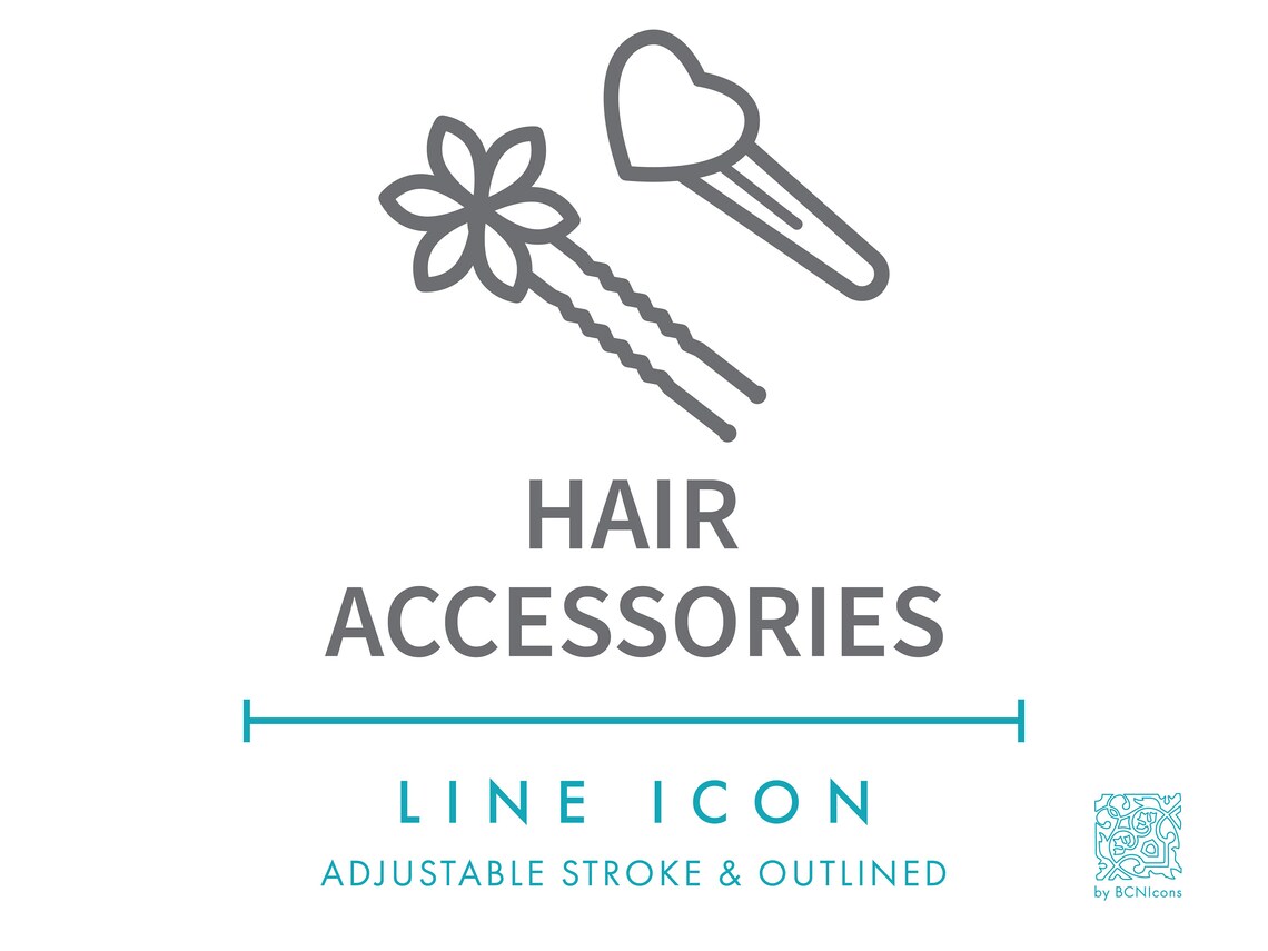 Hair Accessories Jewelry Line Icon SVG, Minimalist Hair Jewellery Type ...