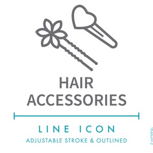 Hair Accessories Jewelry Line Icon SVG, Minimalist Hair Jewellery Type ...