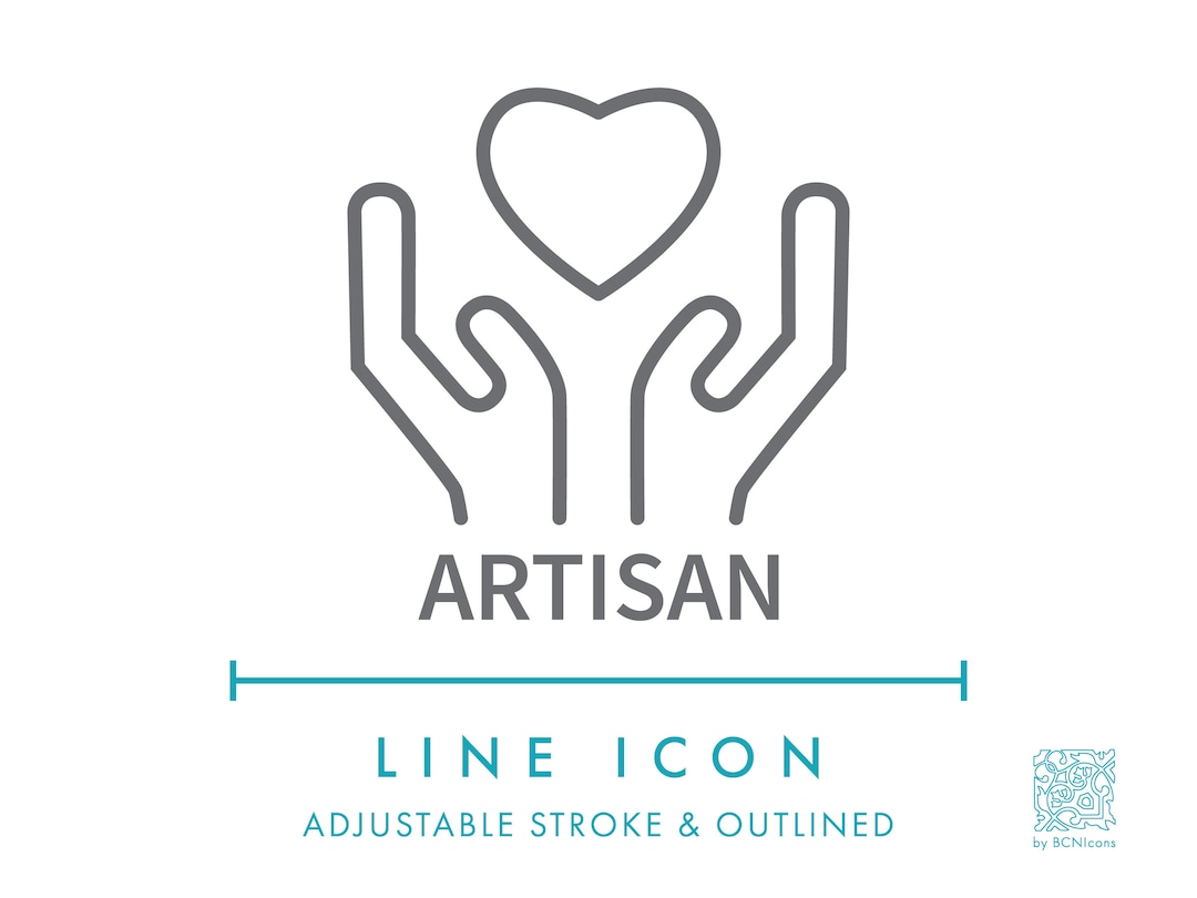 Artisan Line Icon SVG, Minimalist Small Business Packaging Icon PNG ...