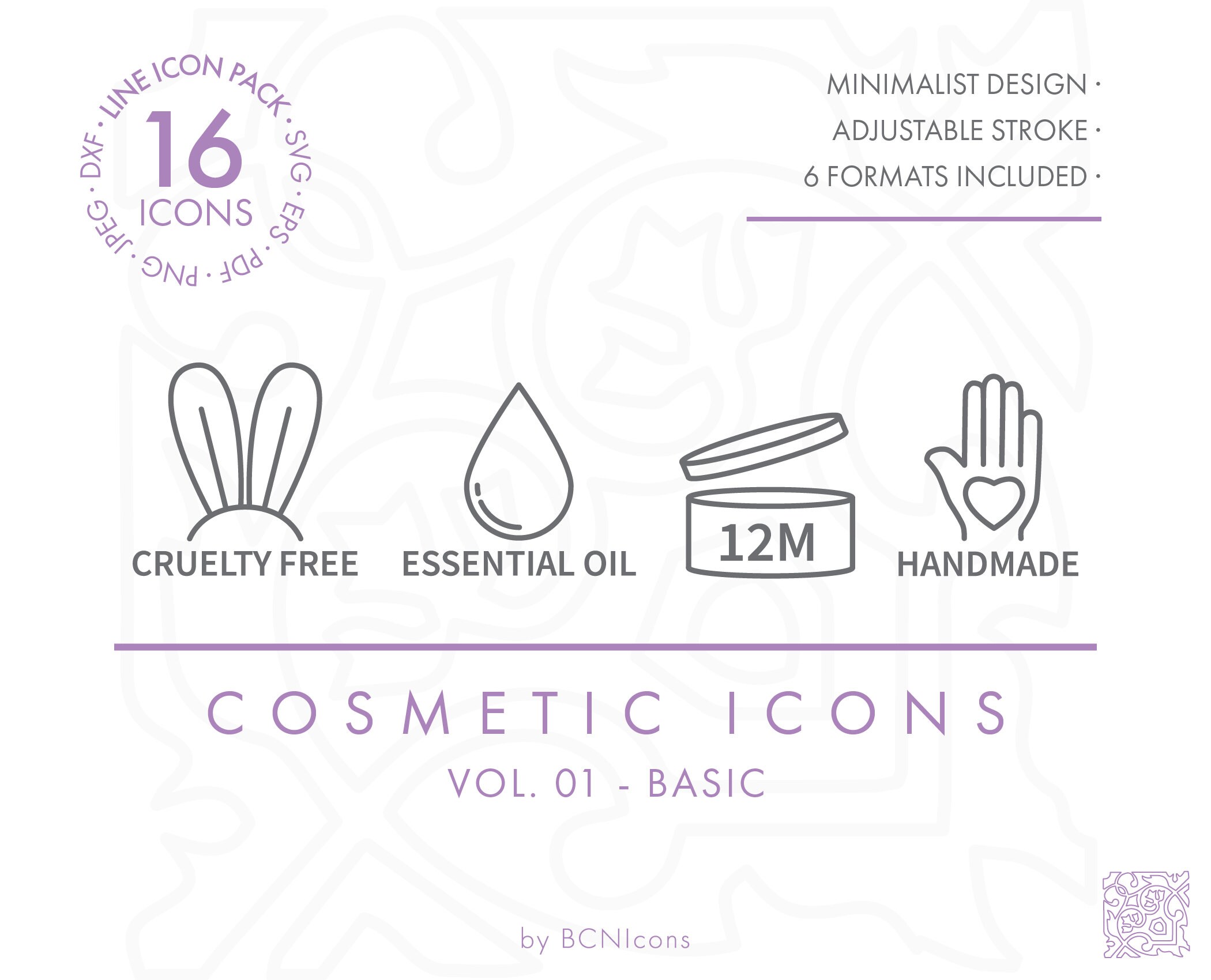 BASIC PACK: Cosmetics Packaging Symbols Vol. 01 Line Icon SVG | Etsy